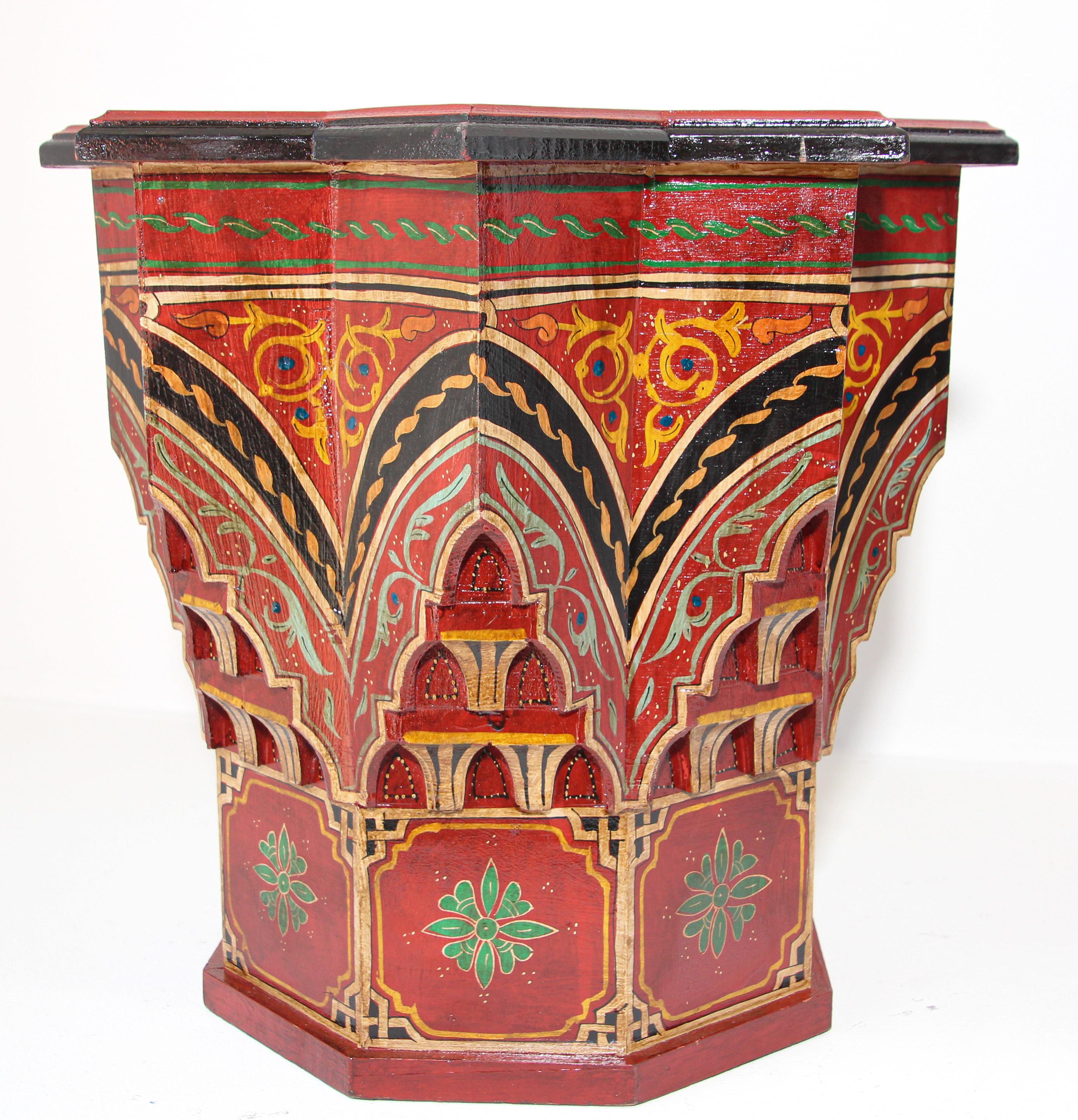 Moroccan Moorish Star Red Side Table at 1stDibs