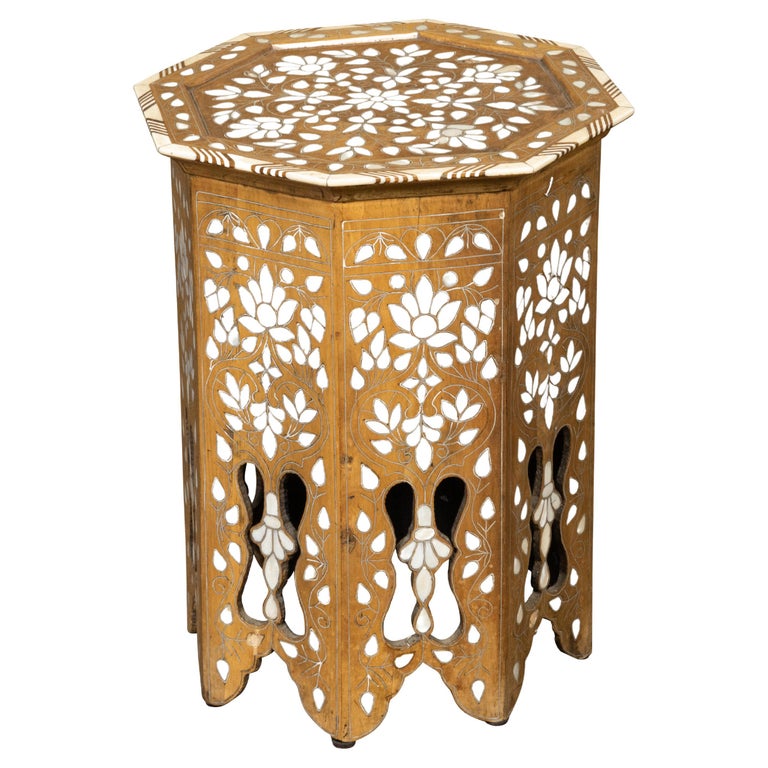 Moroccan Moorish Style 1920s Table with Octagonal Top and Mother of ...
