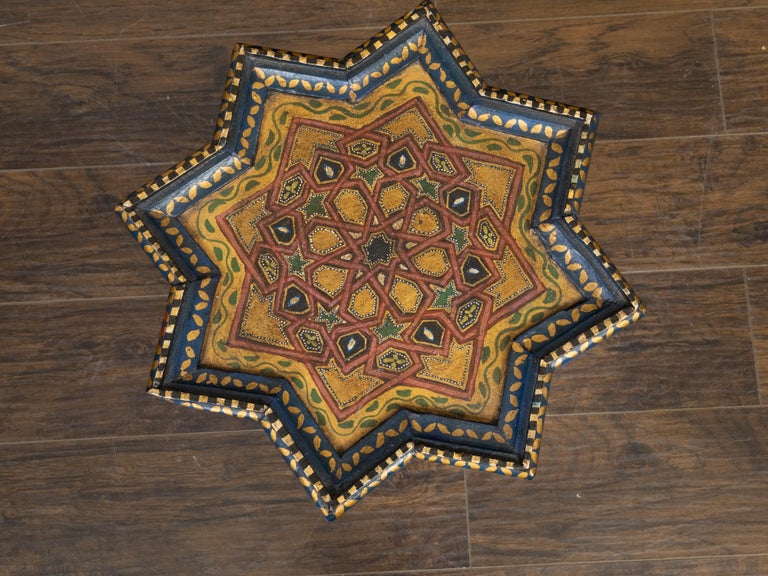 Moroccan Moorish Style 1920s Table with Star-Shaped Top and Polychrome ...