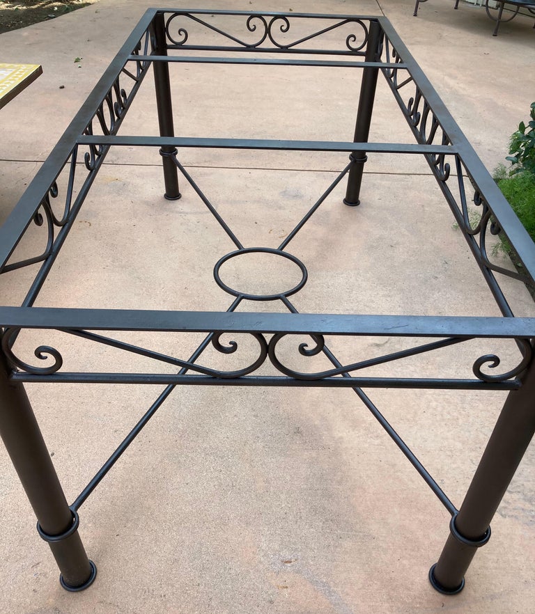 Moroccan Mosaic Outdoor Tile Rectangular Dining Table at 1stDibs