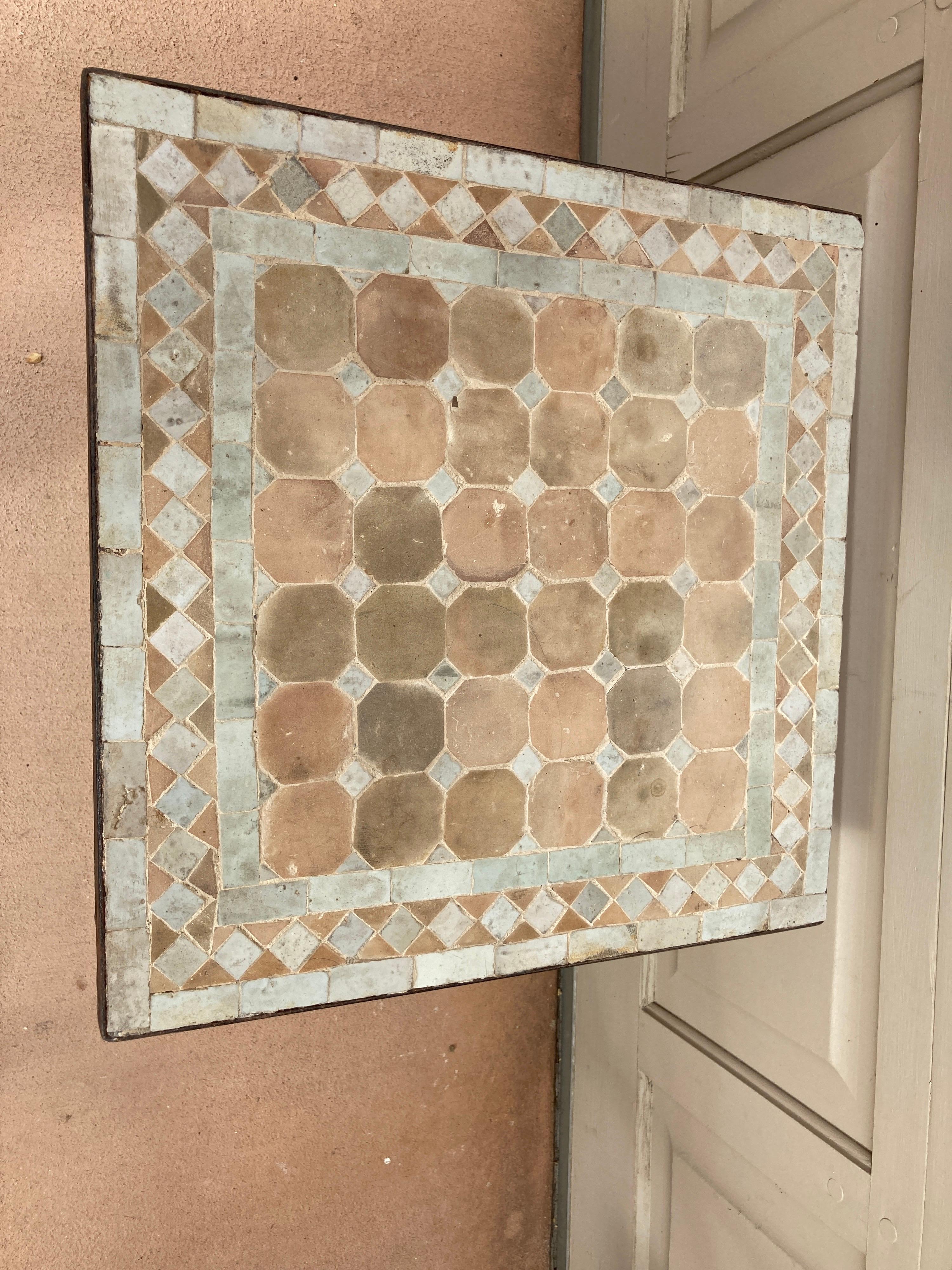Moroccan Mosaic Tile Square Side Table at 1stDibs | moroccan tile ...