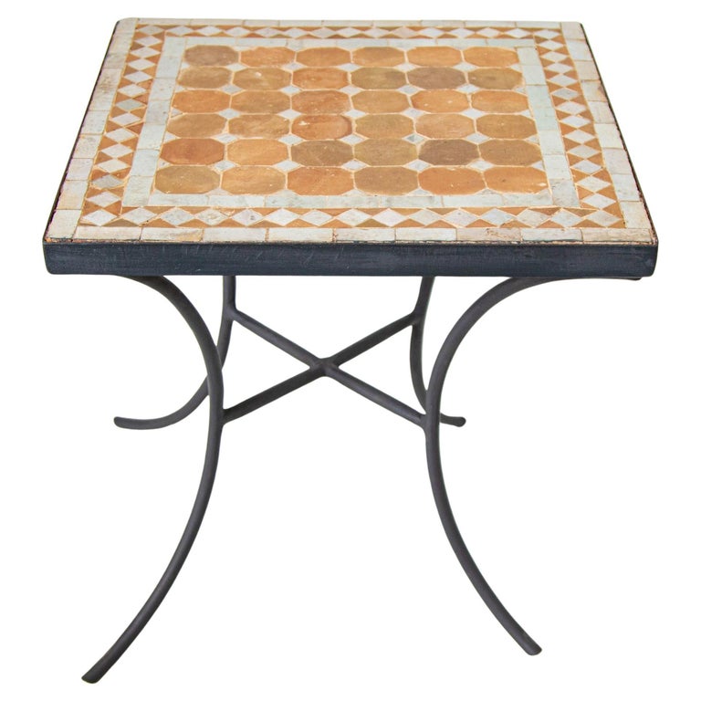 Moroccan Mosaic Tile Table Square Shape Outdoor Side Table For Sale at ...
