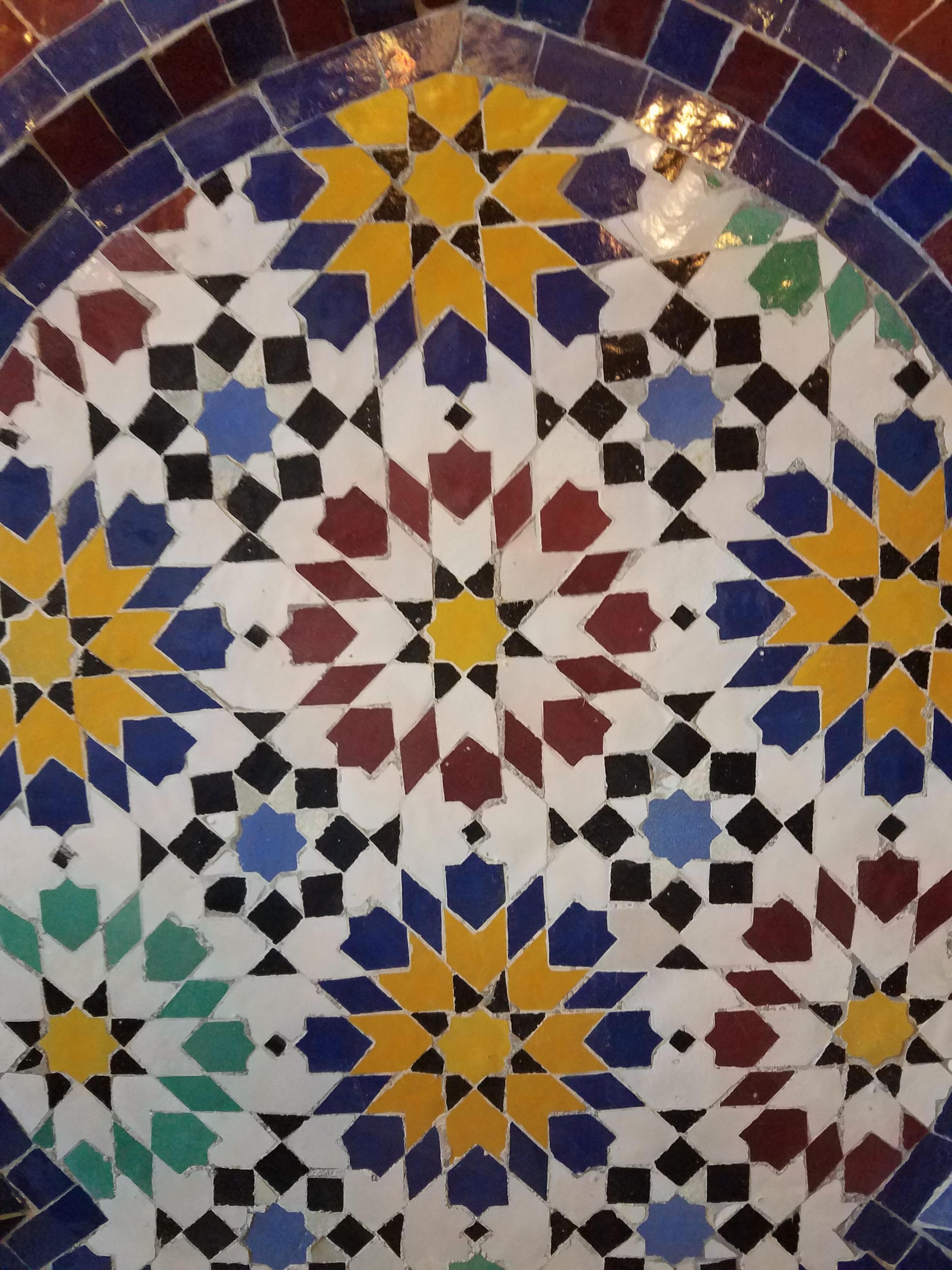 Moroccan Multi-Color Mosaic Tile Fountain, Red Base For Sale at 1stDibs ...