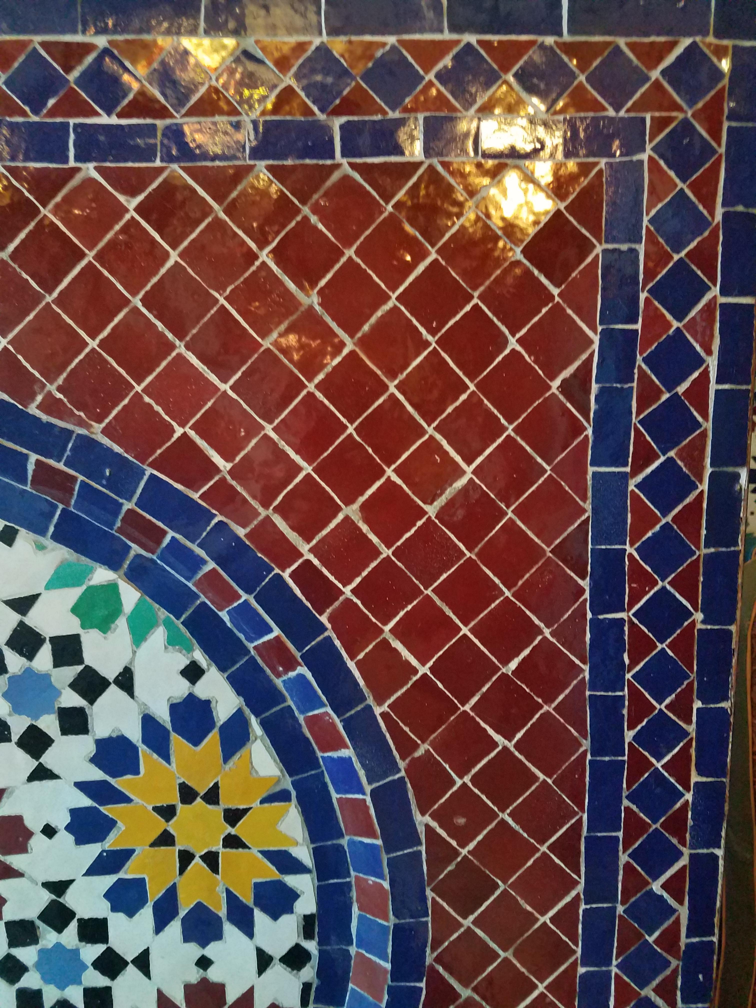 Moroccan Multi-Color Mosaic Tile Fountain, Red Base For Sale at 1stDibs ...
