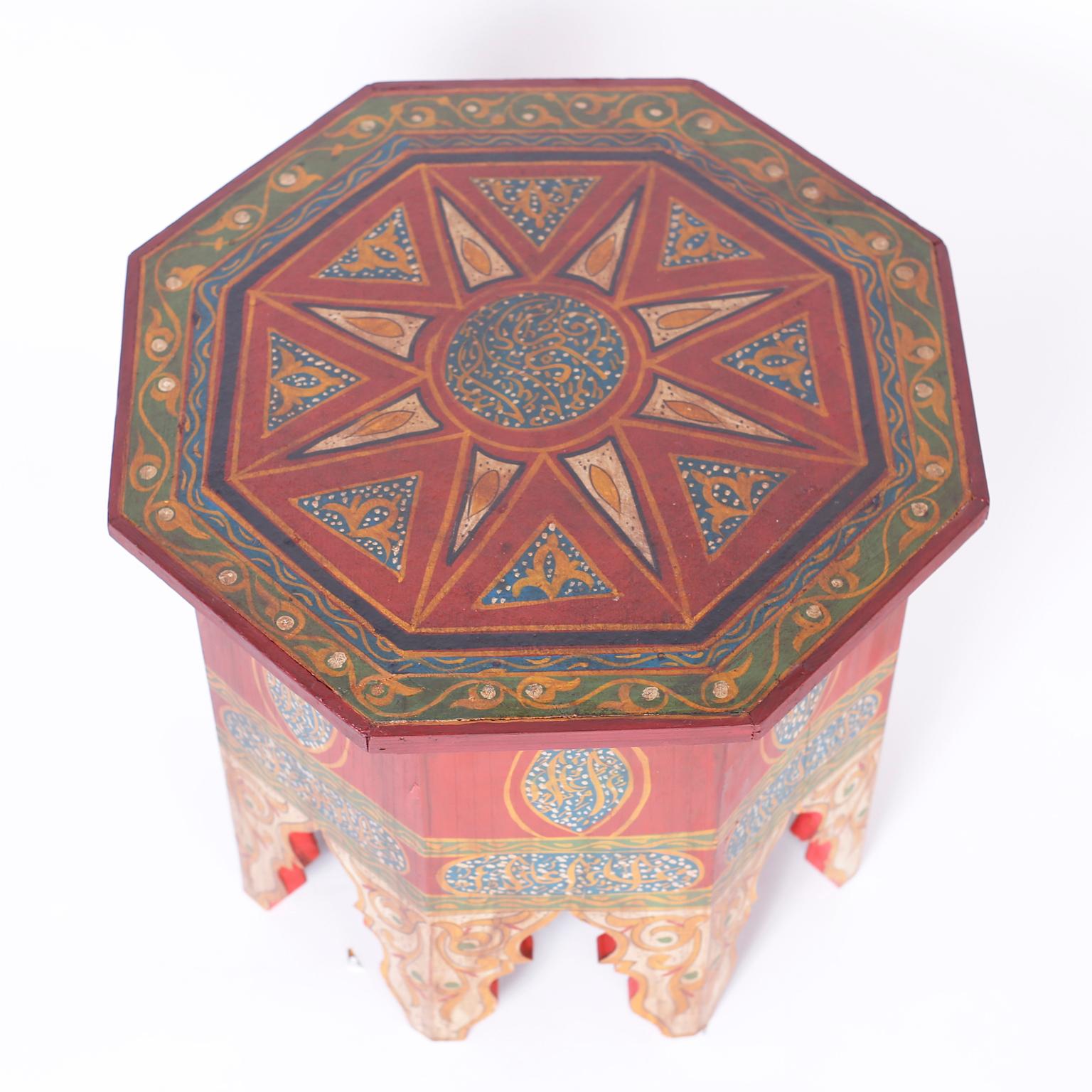 Moroccan Painted Table or Stand at 1stDibs