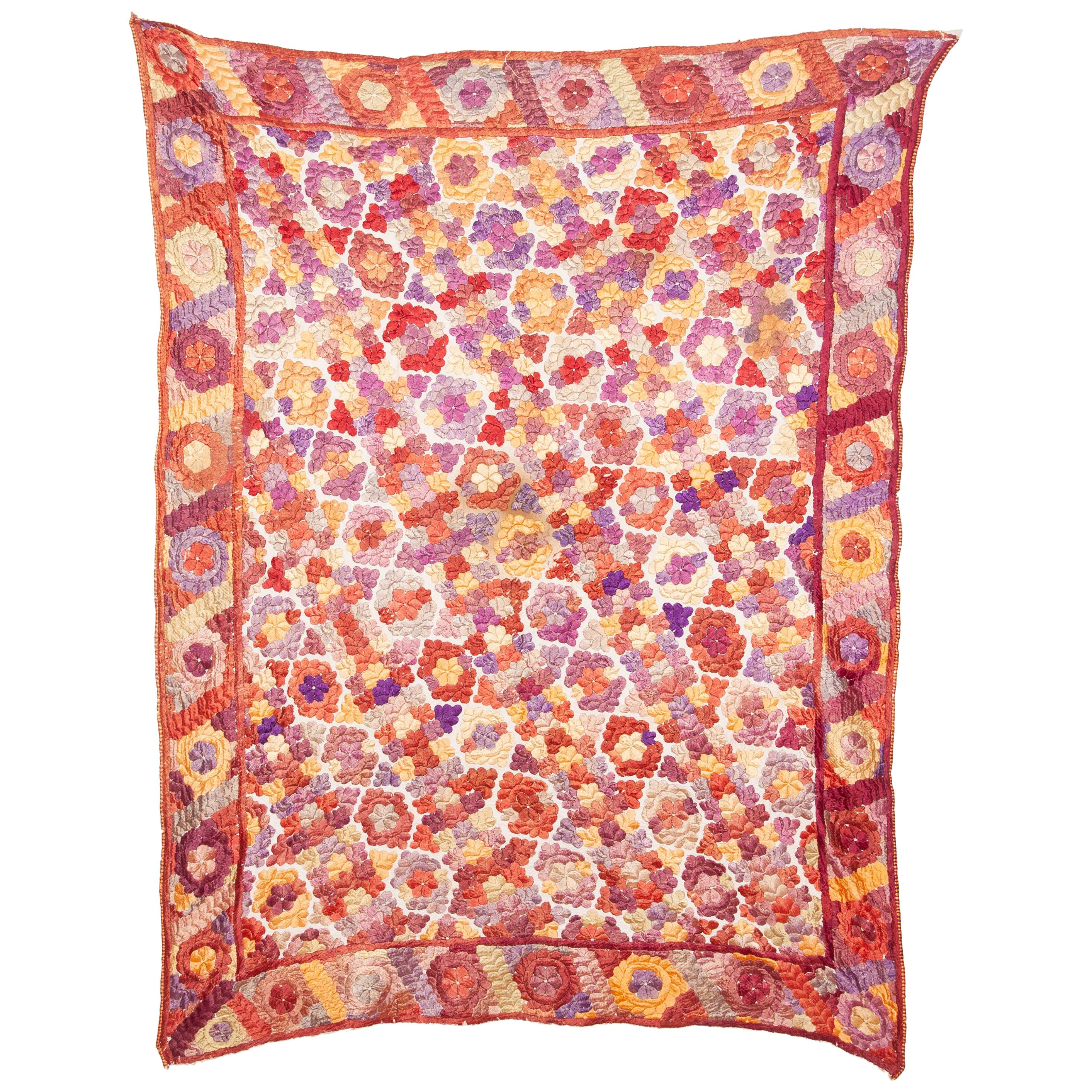 Moroccan Rabat Embroidered Chest Cover, Early 20th Century at 1stDibs