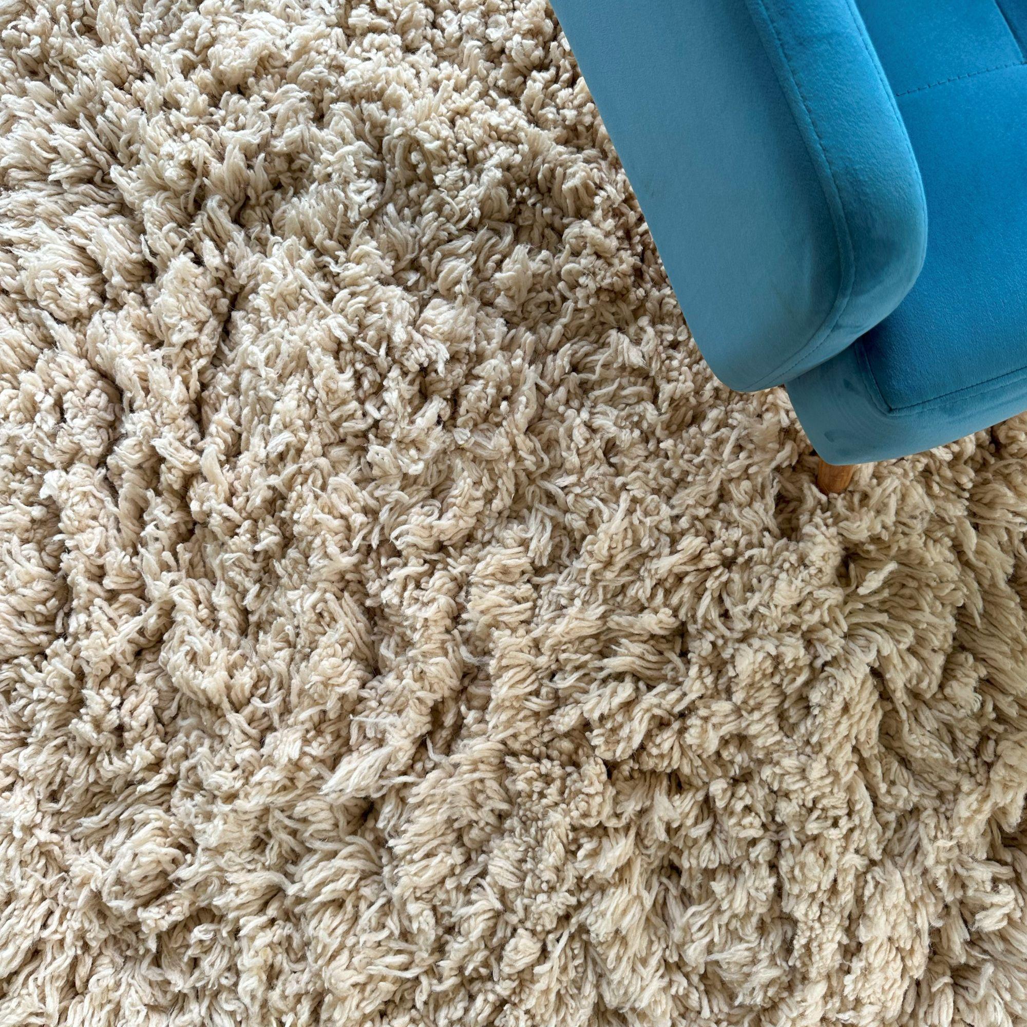 Moroccan Shag Rug 8x10 FT Atlas Echo, Immaculate Creme Long Pile Rug ...