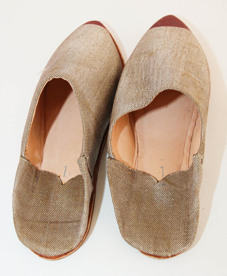 Moroccan Silk Slippers Babouches from Marrakech Pointed Flat Mules ...