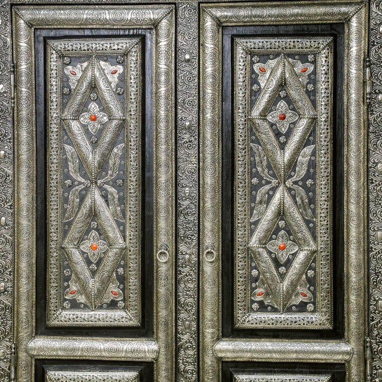 Moroccan Silver Armoire at 1stDibs