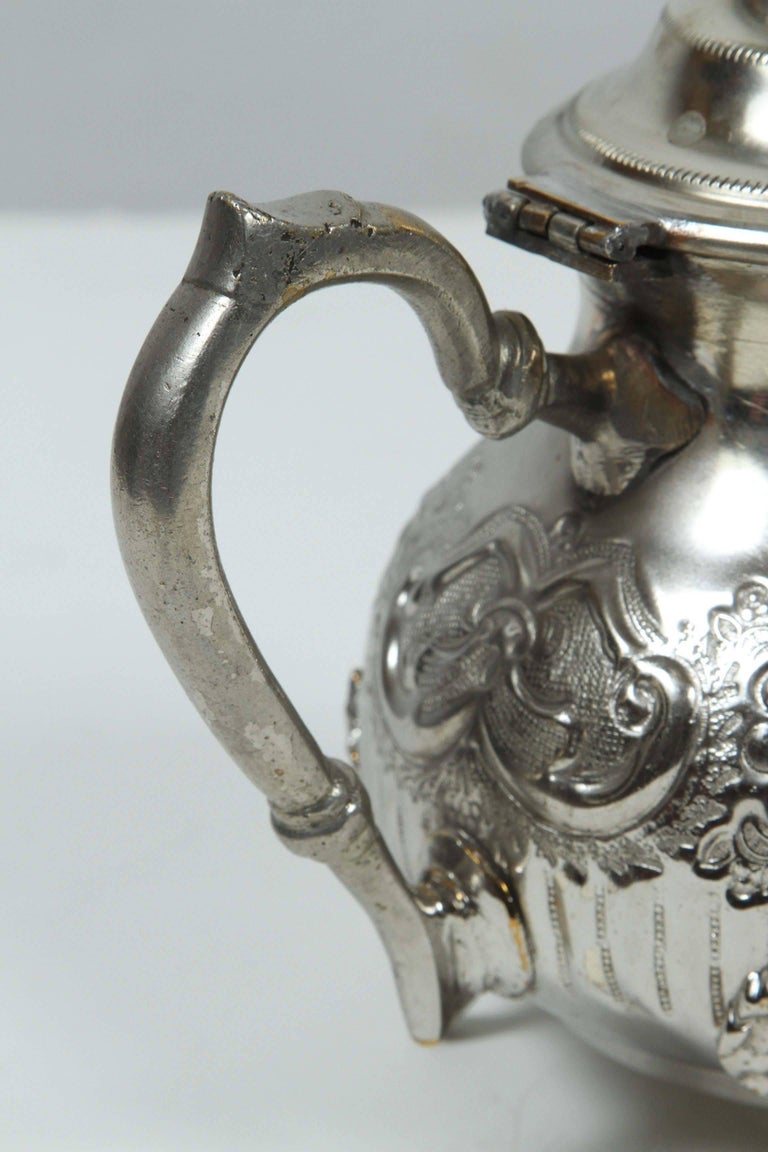 Moroccan Metal Silver Plated Tea Pot For Sale at 1stDibs | moroccan ...