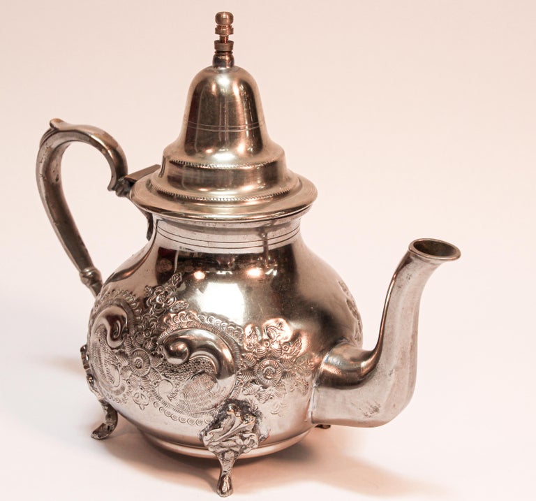 Moroccan Silver Plated Tea Pot at 1stDibs