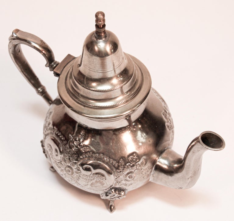 Moroccan Silver Plated Tea Pot at 1stDibs