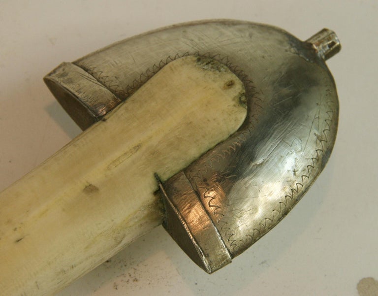 Moroccan Stone Encrusted Silver and Bone Dagger For Sale at 1stDibs