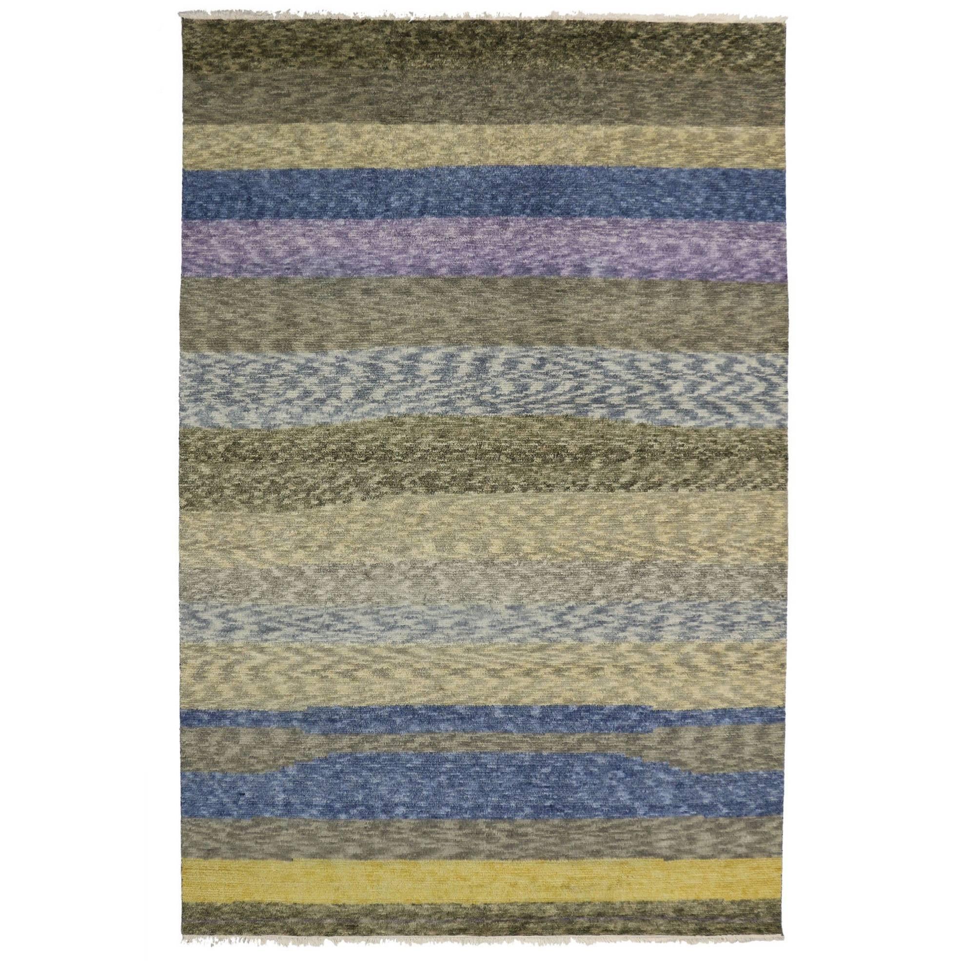 Contemporary Blue and Gray Moroccan Rug with Abstract Tribal Design at ...