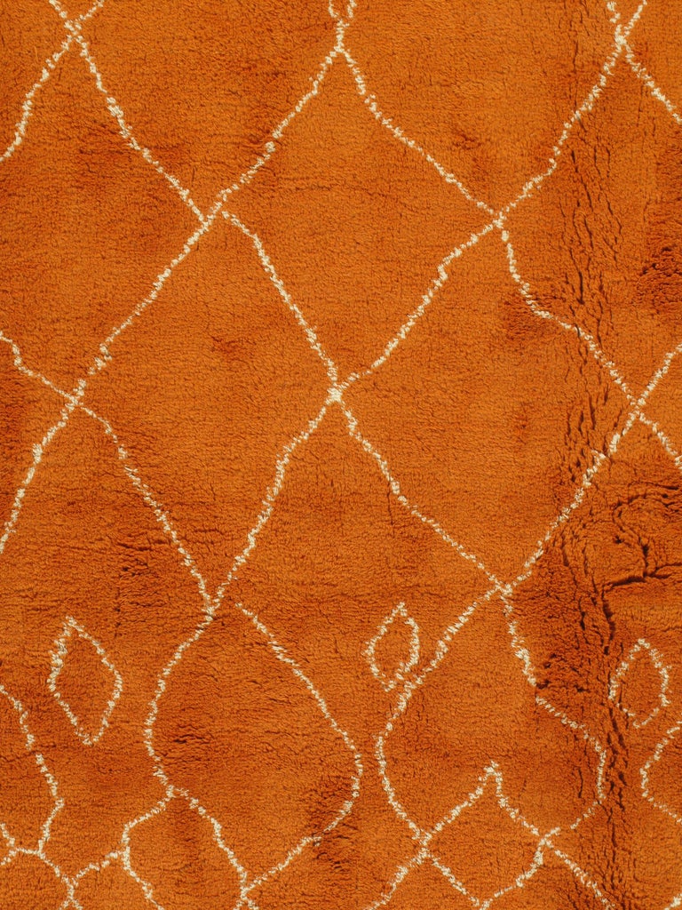 Moroccan Style Fluffy Collection Orange Rug 10-' x 12'8 For Sale at 1stDibs
