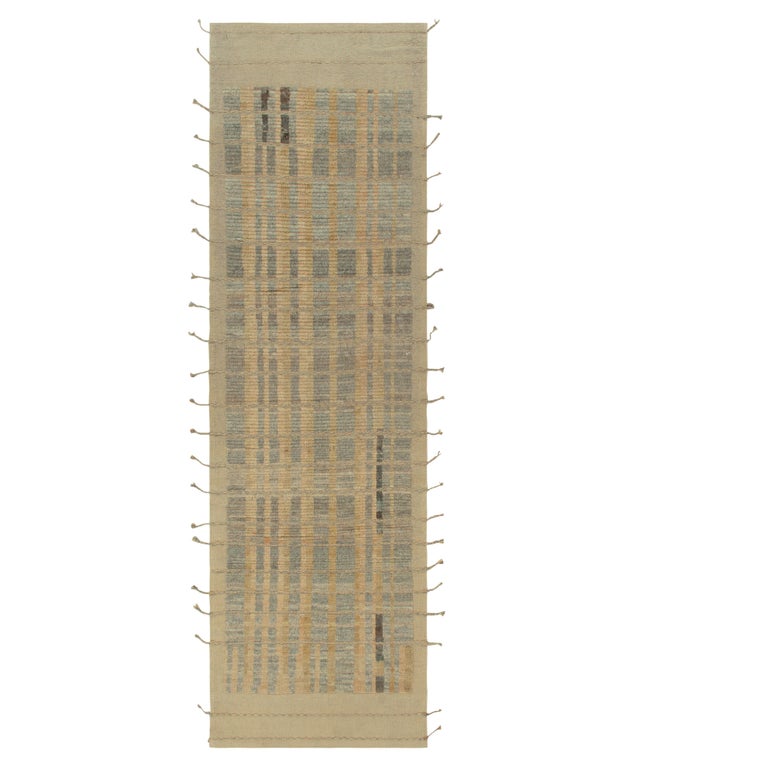 Moroccan Style Runner in Beige-Brown Geometric Pattern by Rug and Kilim ...