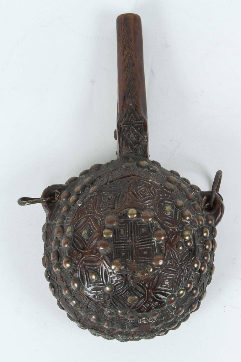 Moroccan Tribal Wood Flask For Sale at 1stDibs