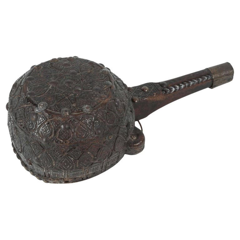 Moroccan Tribal Wood Flask For Sale at 1stDibs