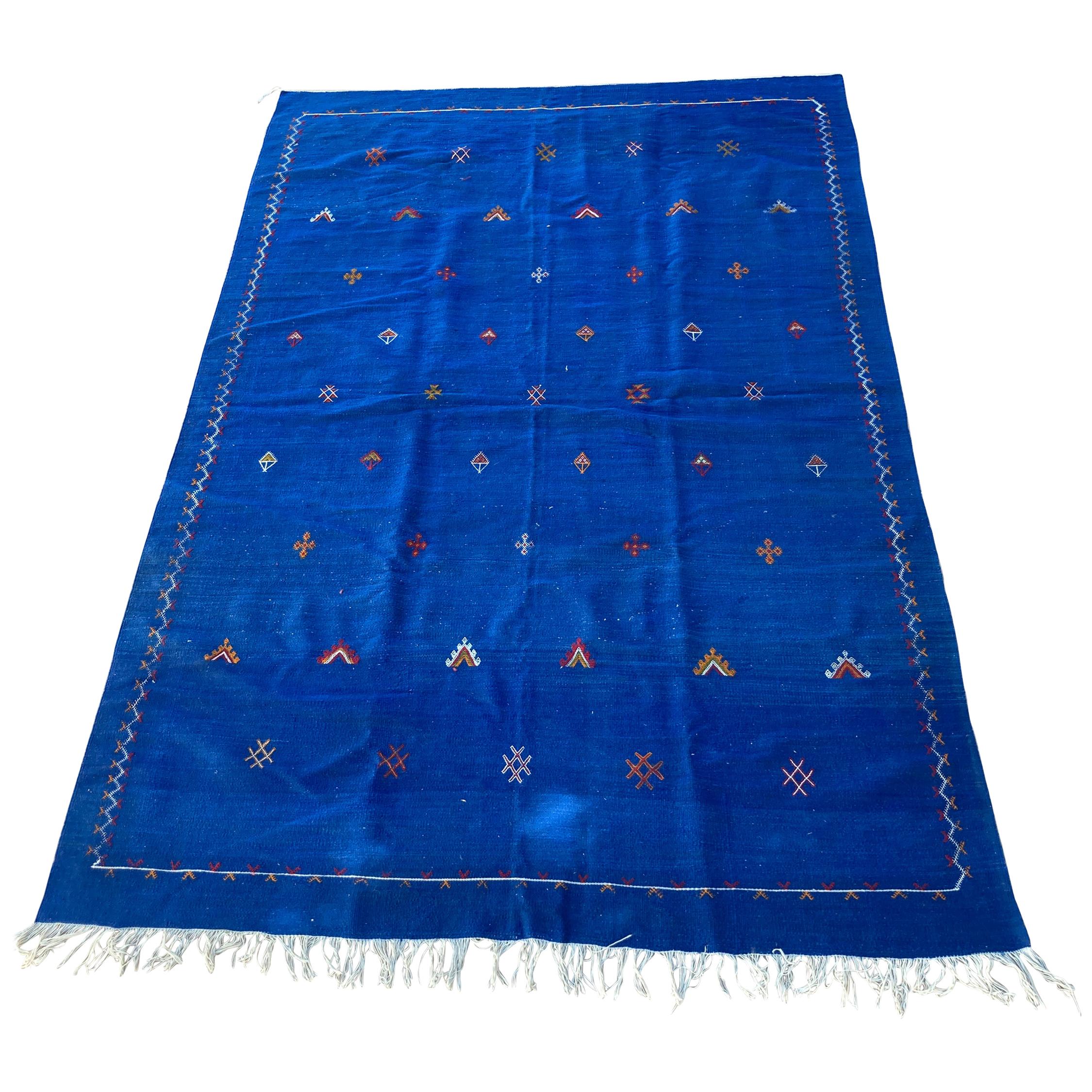 Vintage Moroccan Flat-Weave Rug at 1stDibs