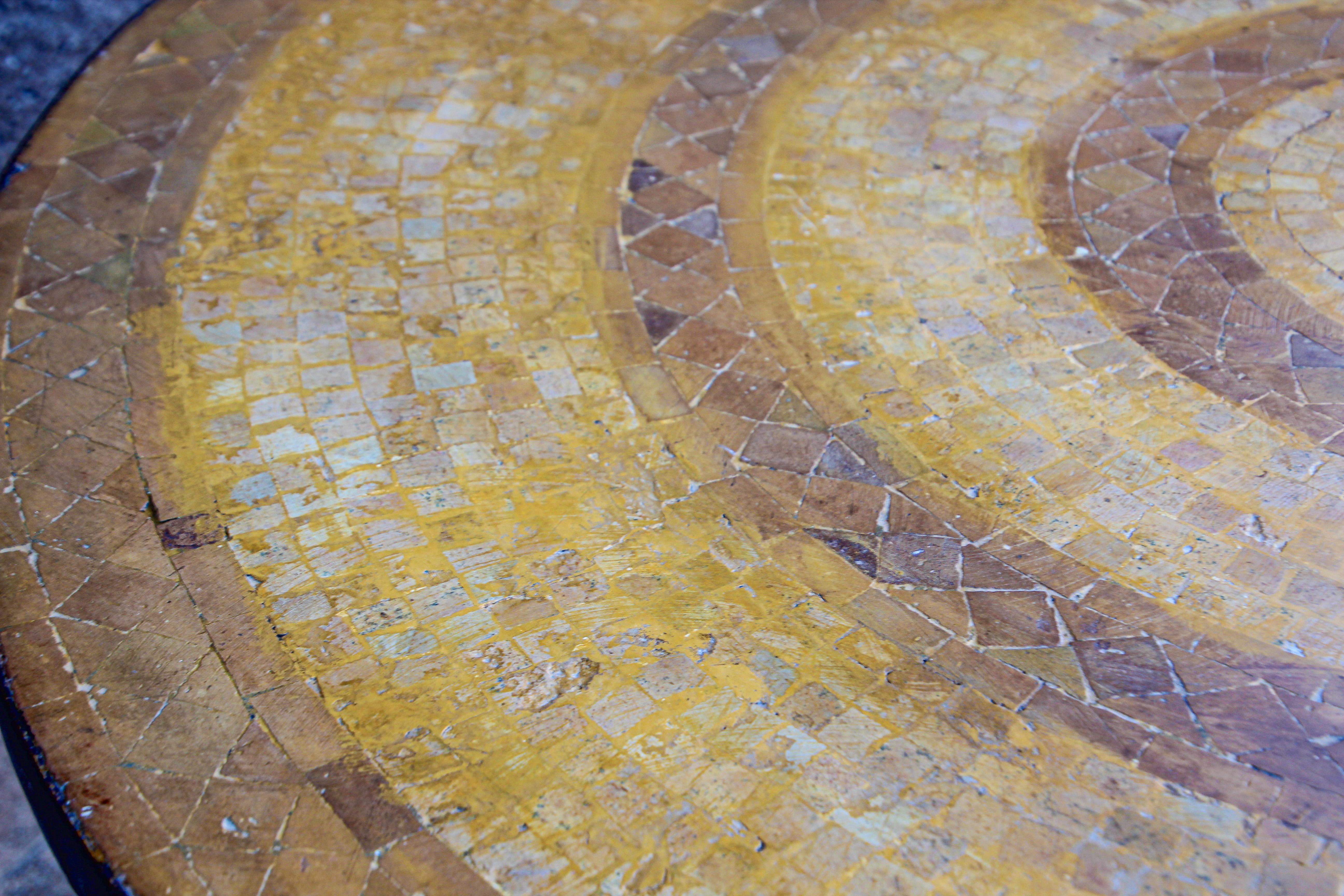 Moroccan Vintage Mosaic Stone Inlaid Table Indoor or Outdoor For Sale ...