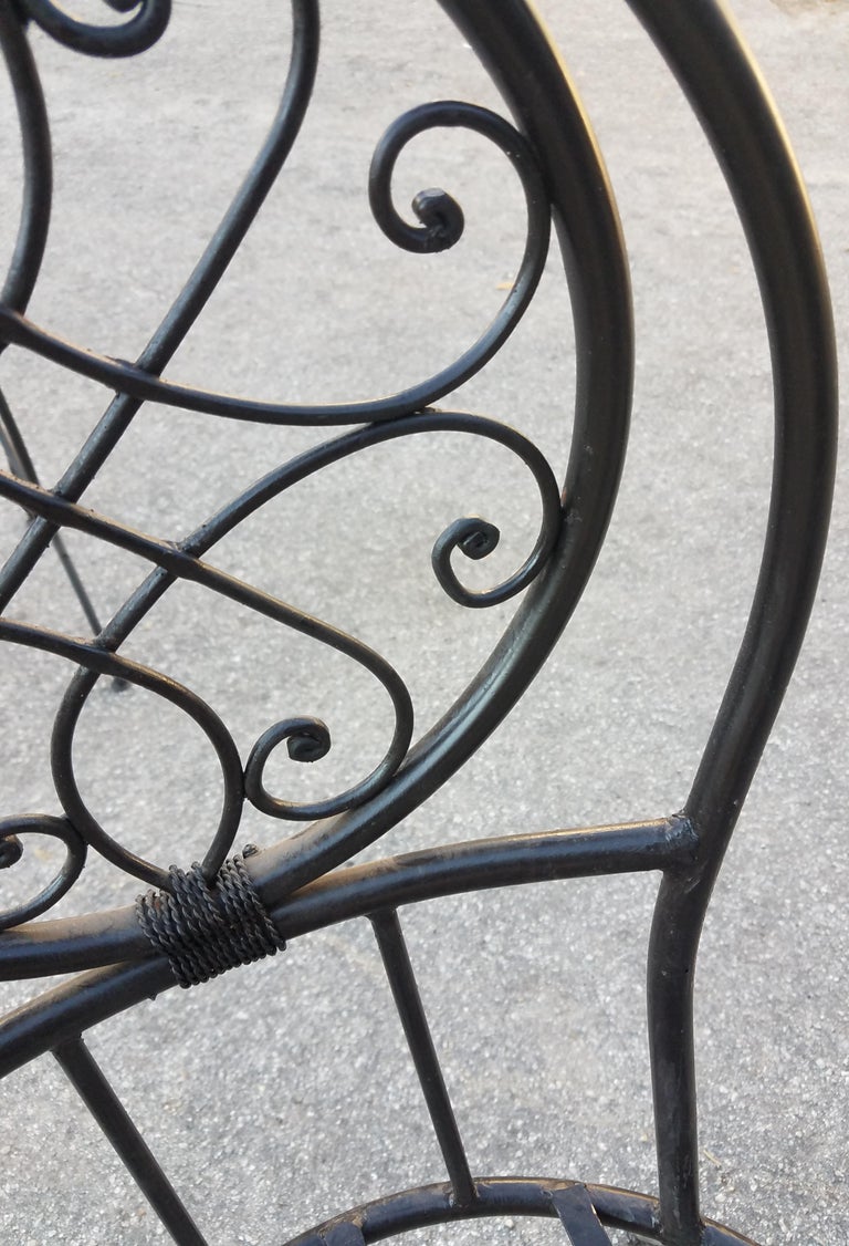 Moroccan Wrought Iron Chairs - Dining Room Round For Sale at 1stDibs