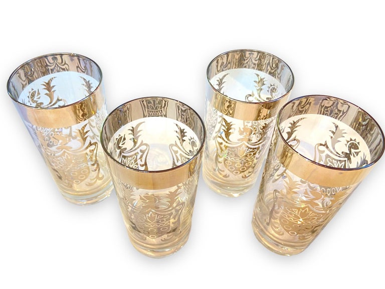 Morphew Abode 1950S Art Deco Silver Knights Glassware Set and Coasters ...
