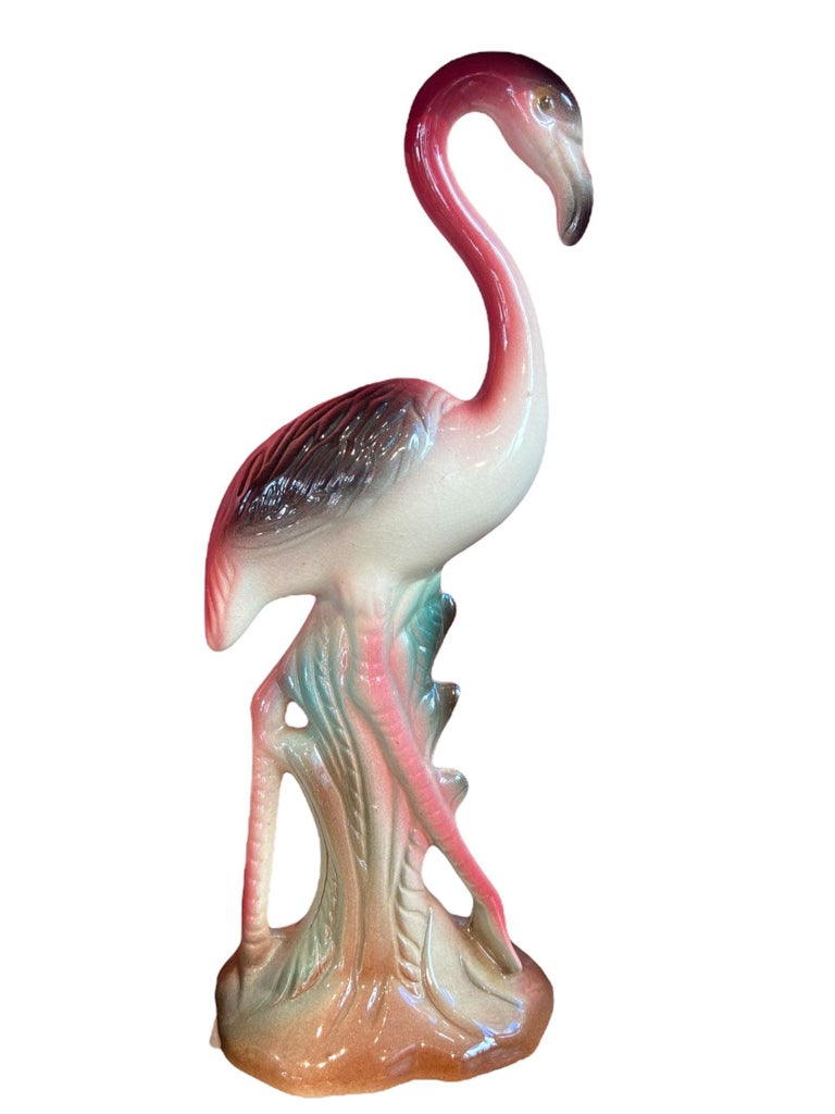 Morphew Abode 1950S Pink Art Deco Cermanic Walking Flamingo Sculpture ...