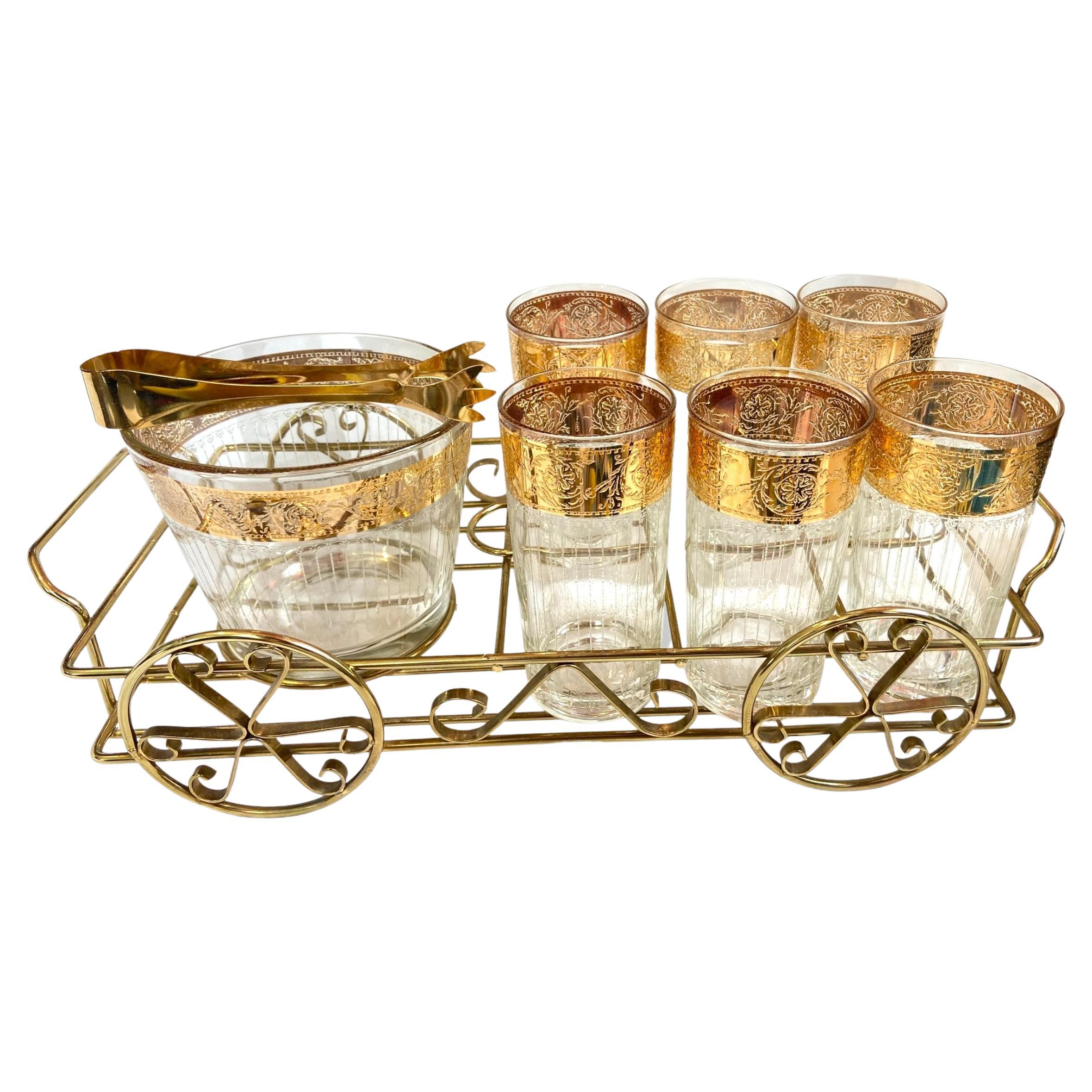Morphew Abode 1960S Art Deco 22K Gold Detailed Glassware Set In ...