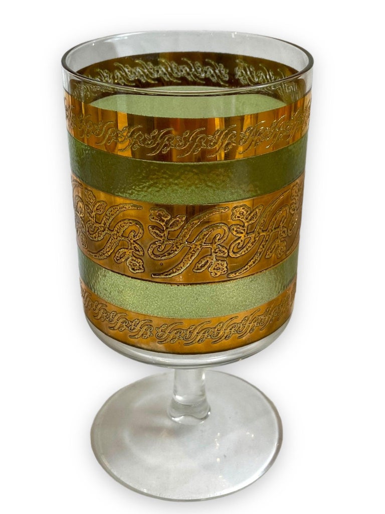 Morphew Abode 1960S CULVAR Light Green Art Deco and 22K Gold Stemmed ...