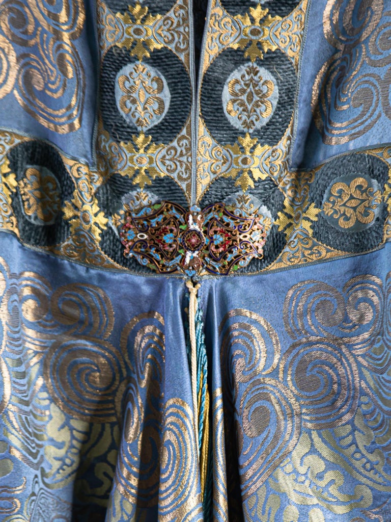 MORPHEW ATELIER Black and Gold Metallic Silk Lamé Cocoon With Fringe ...