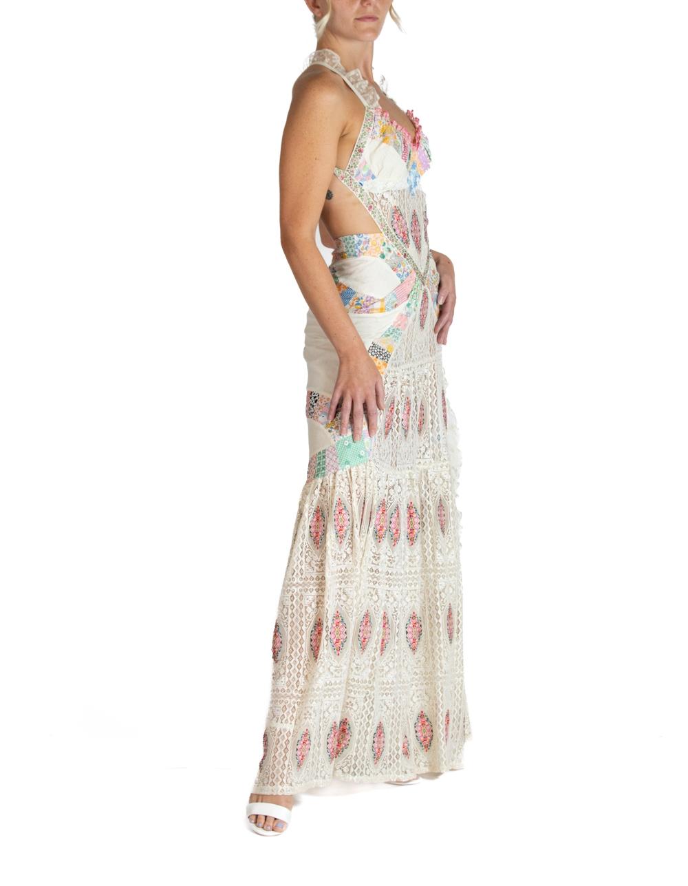 MORPHEW ATELIER Cotton Lace 1930'S Wedding Band Quilt Gown For Sale at ...