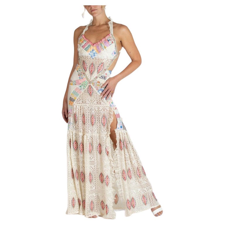 MORPHEW ATELIER Cotton Lace 1930'S Wedding Band Quilt Gown For Sale at ...