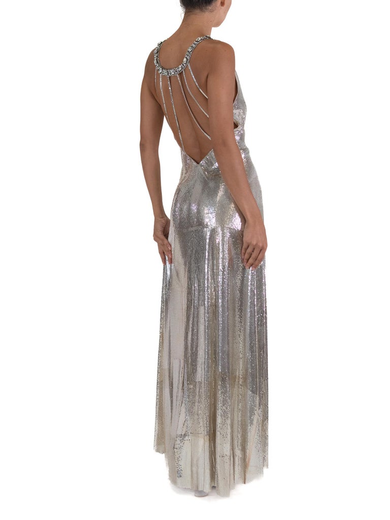 Morphew Atelier Silver Metal Chainlink Gown With Vintage Haute Couture ...