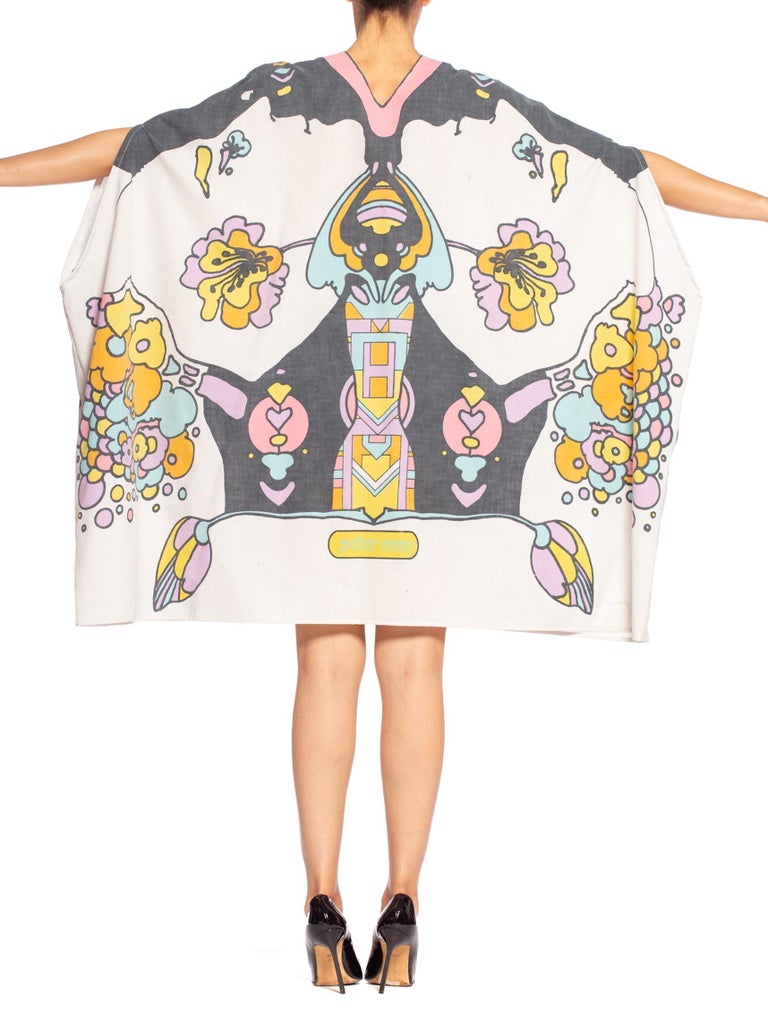 MORPHEW COLLECTION Style Psychedelic Cotton Peter Max Printed Kaftan ...