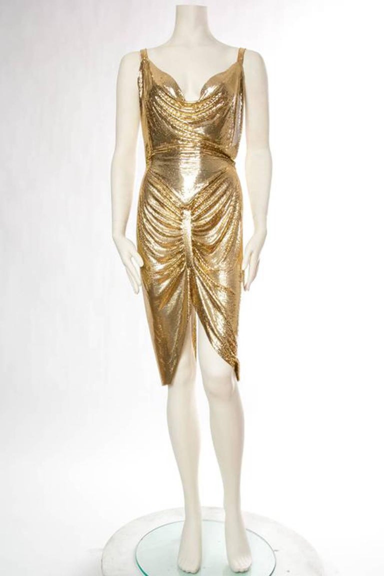 Morphew Collection Gold Metal Mesh Dress at 1stDibs | gold metal dress