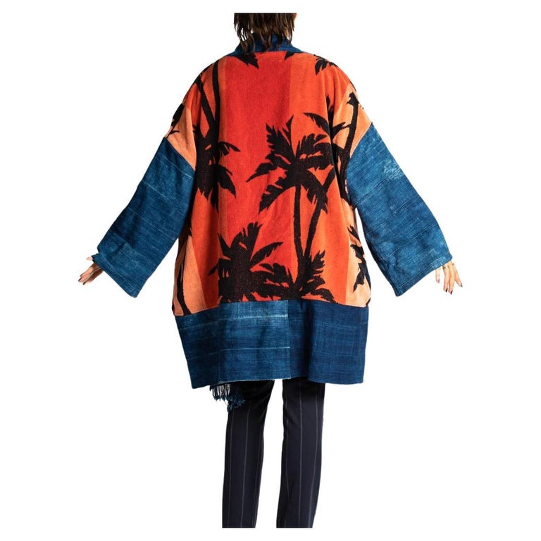 MORPHEW COLLECTION Orange Cotton Vintage Palm Trees Souvenir Jacket ...