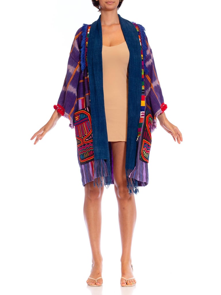Morphew Collection Purple African Indigo Unisex Duster Beach Coat With ...