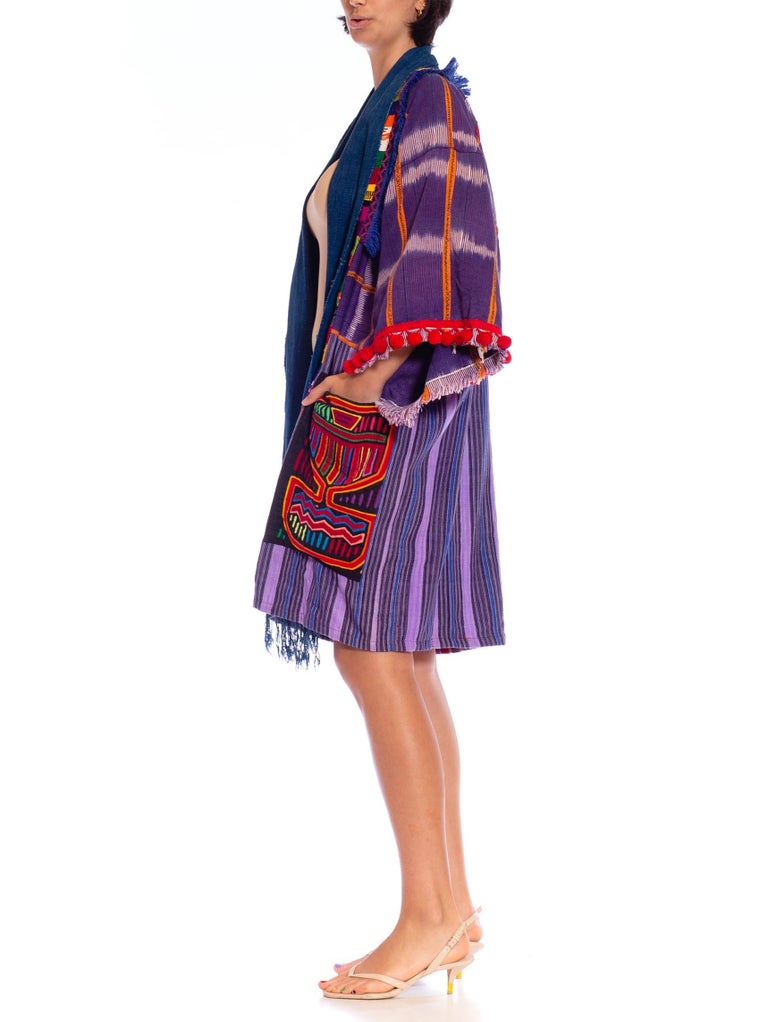 Morphew Collection Purple African Indigo Unisex Duster Beach Coat With ...