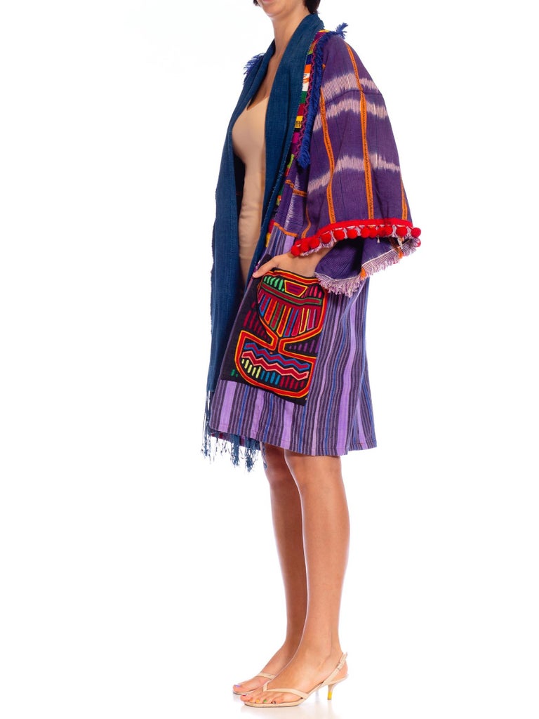 Morphew Collection Purple African Indigo Unisex Duster Beach Coat With ...