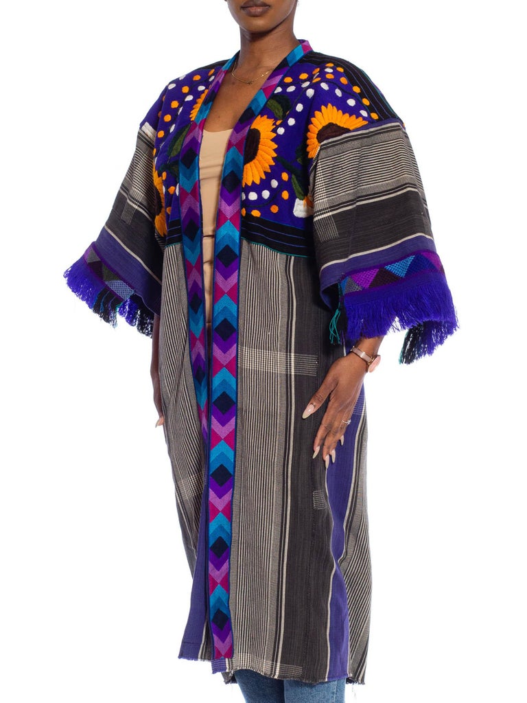 MORPHEW COLLECTION Royal Blue, Sunflower African Cotton Duster With ...