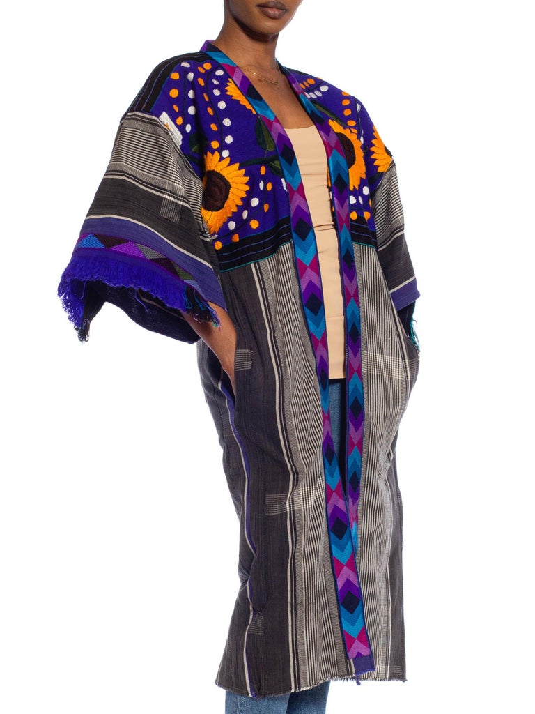 MORPHEW COLLECTION Royal Blue, Sunflower African Cotton Duster With ...