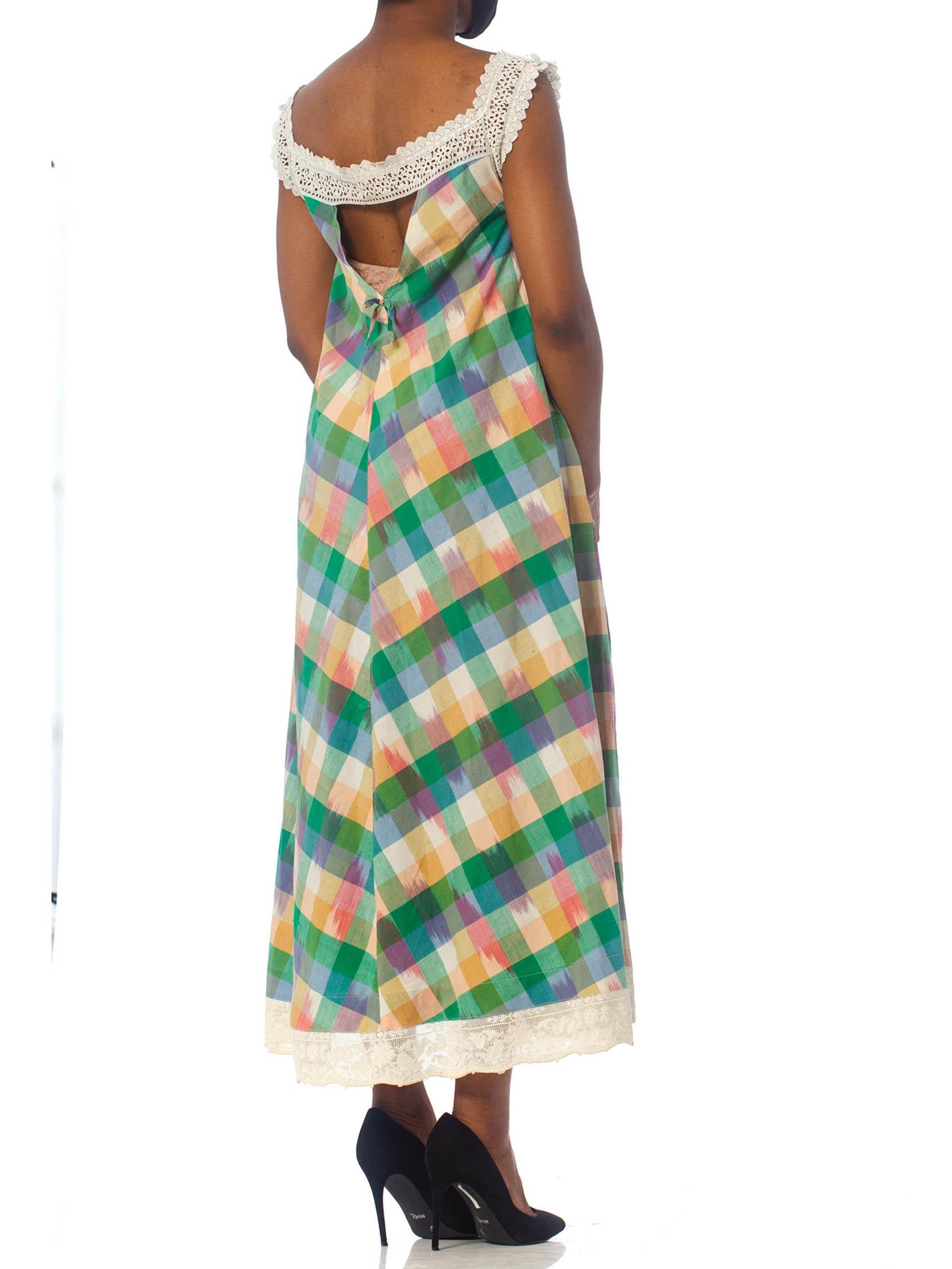 MORPHEW COLLECTION Victorian Handmade Lace and Hand-Woven Cotton Ikat ...