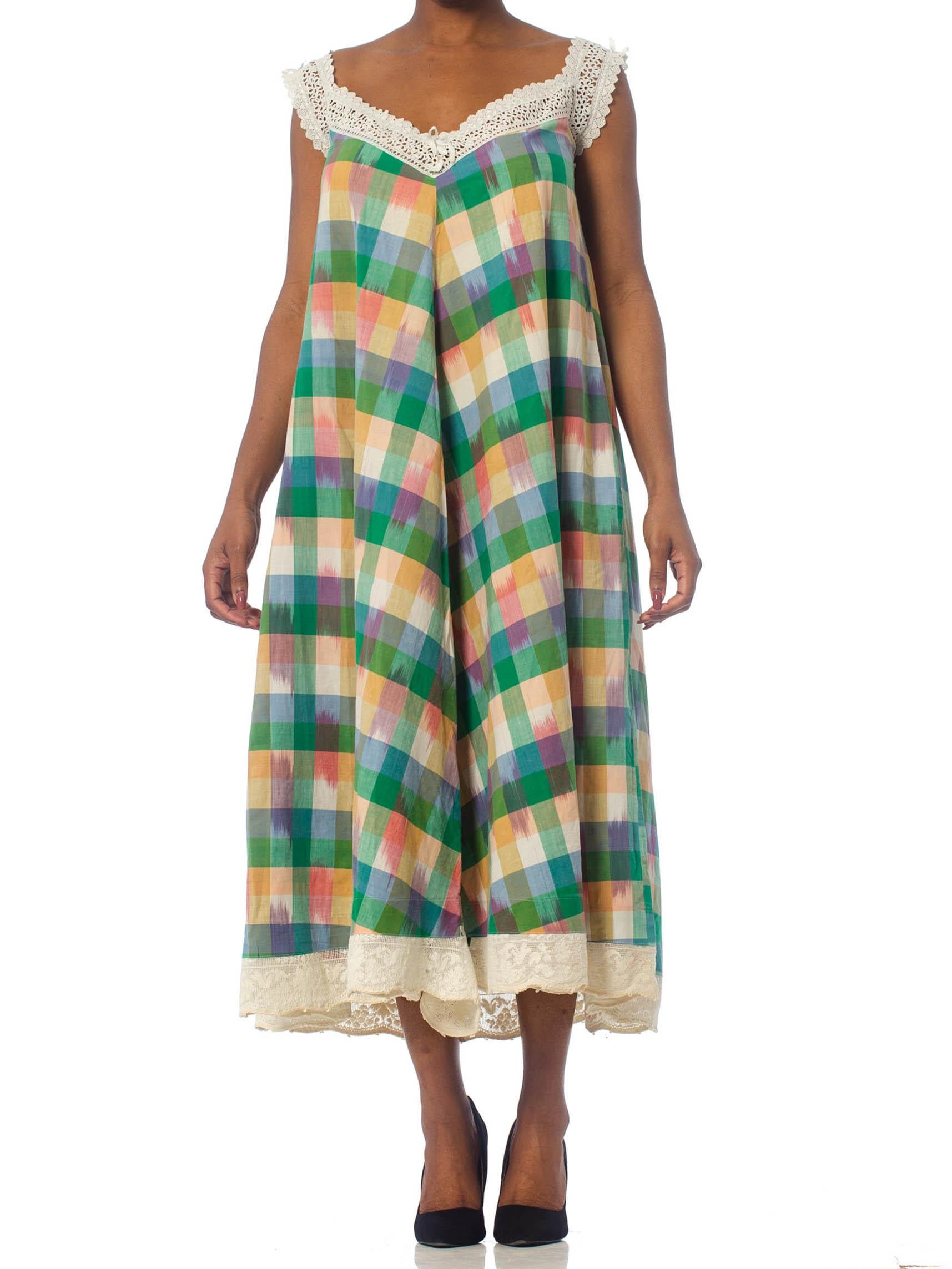 MORPHEW COLLECTION Victorian Handmade Lace and Hand-Woven Cotton Ikat ...