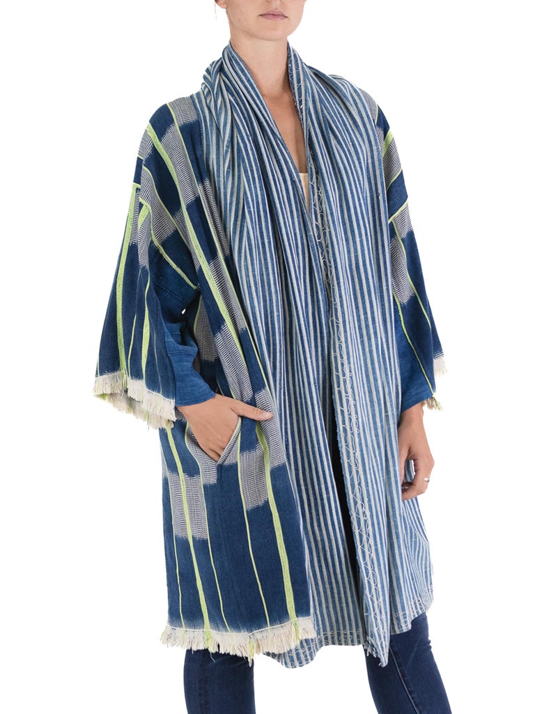 Morphew Collection West African Indigo Cotton Unisex Beach Coat Duster ...