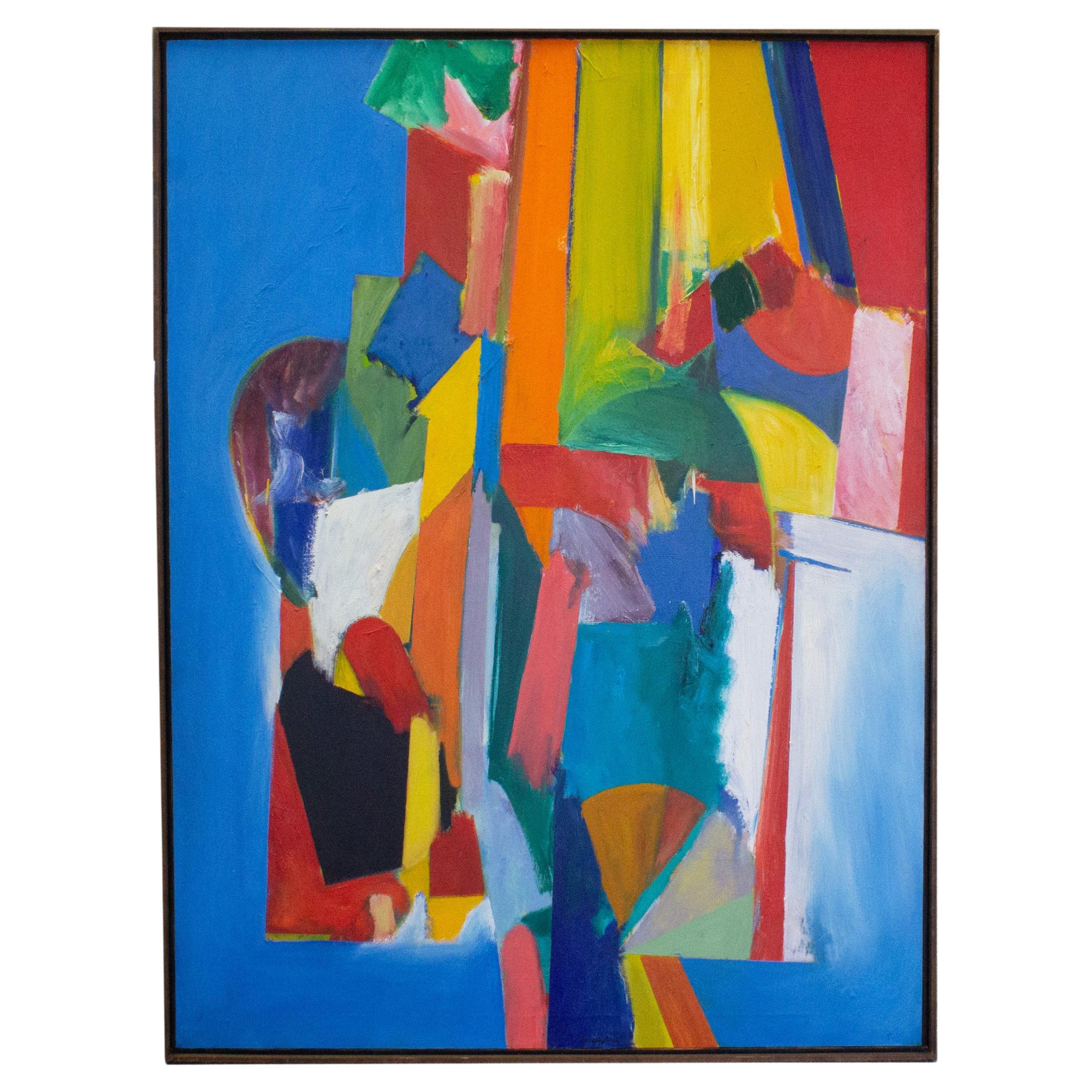 John Egner My Pride 1982 Signed Contemporary Abstract Acrylic Painting 