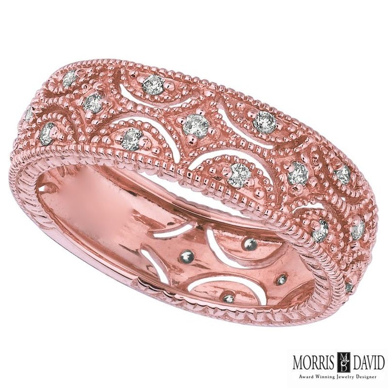 Morris and David 0.34 Carat Natural Diamond Eternity Ring Band G-H SI ...