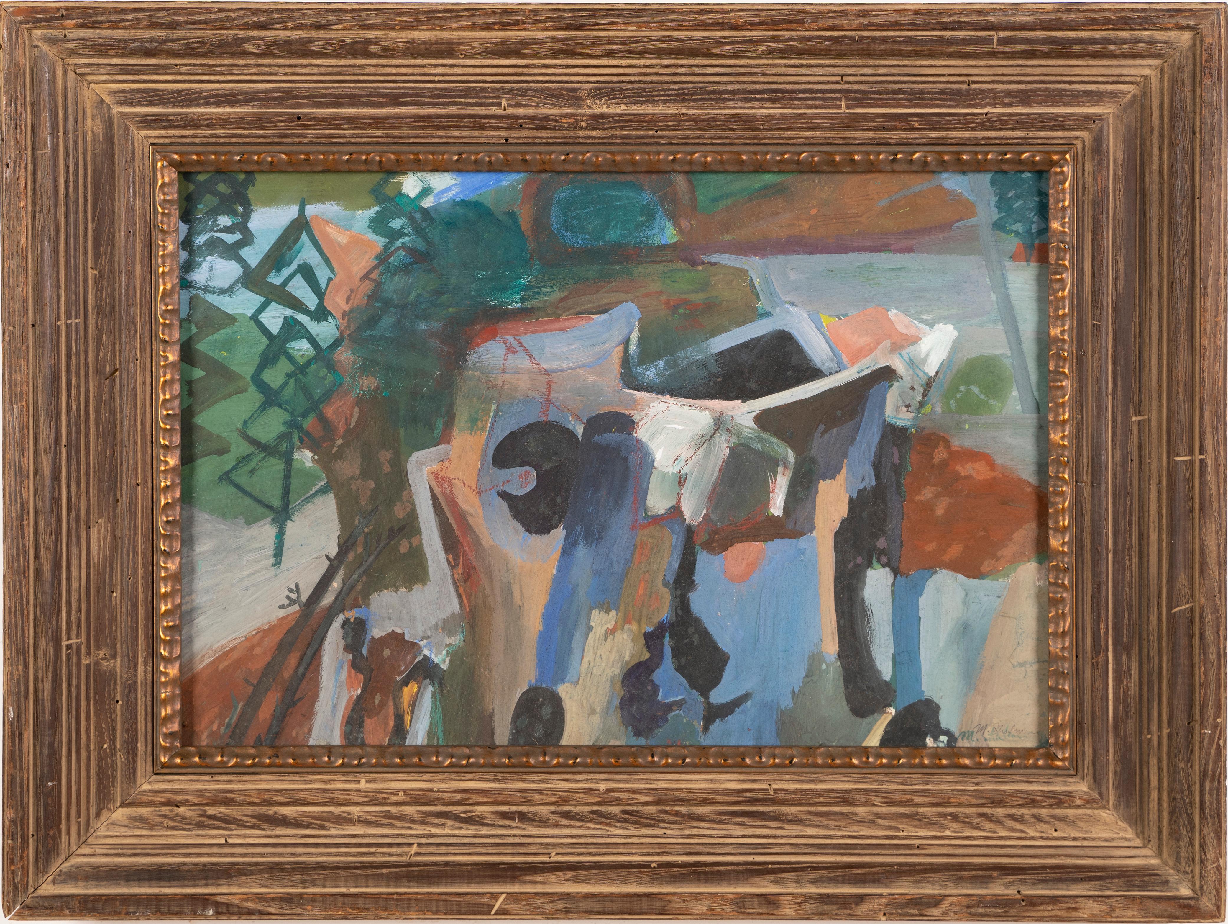 Morris M. Shulman - Antique American Modernist Abstract Landscape ...