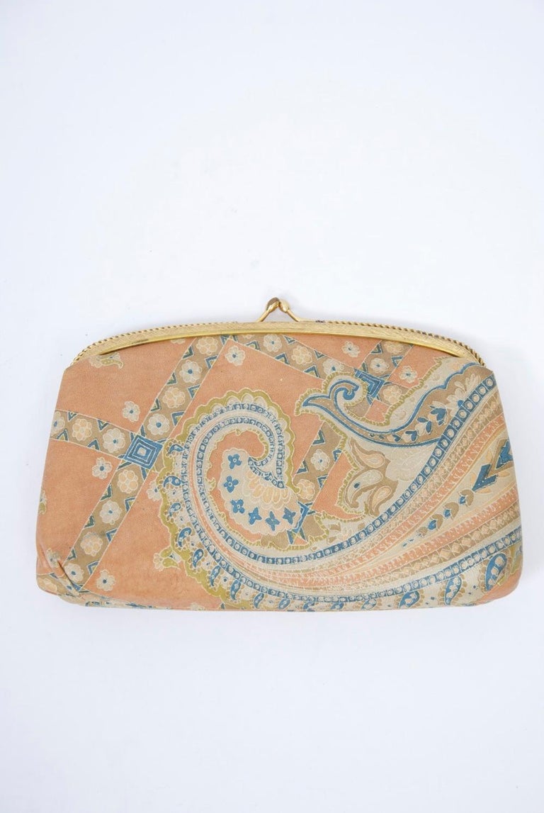Morris Moskowitz Paisley Leather Clutch at 1stDibs
