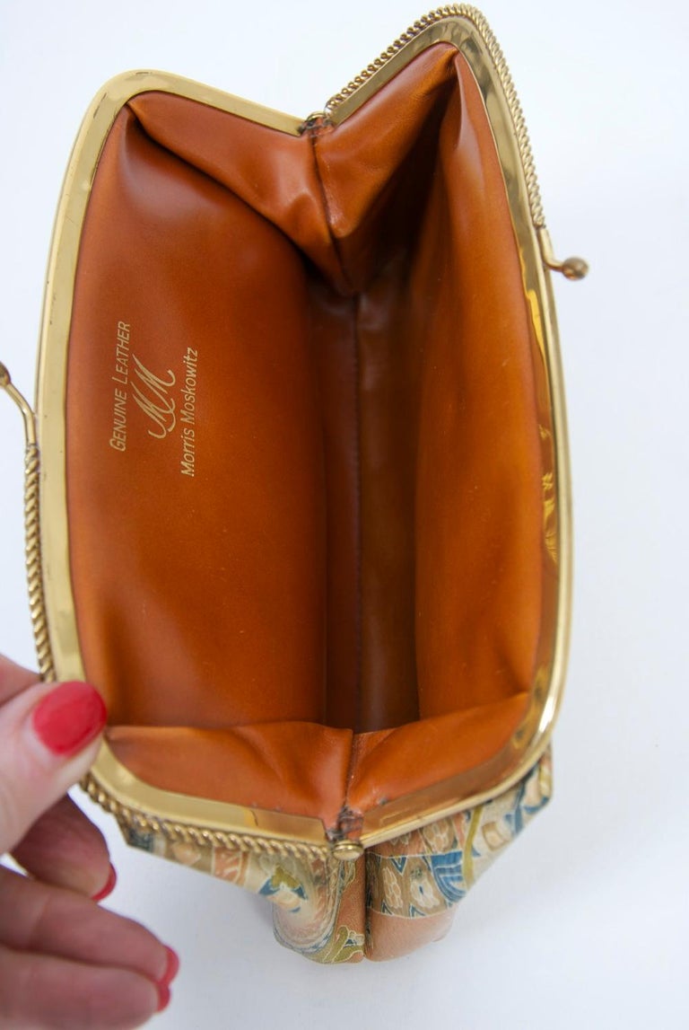 Morris Moskowitz Paisley Leather Clutch at 1stDibs