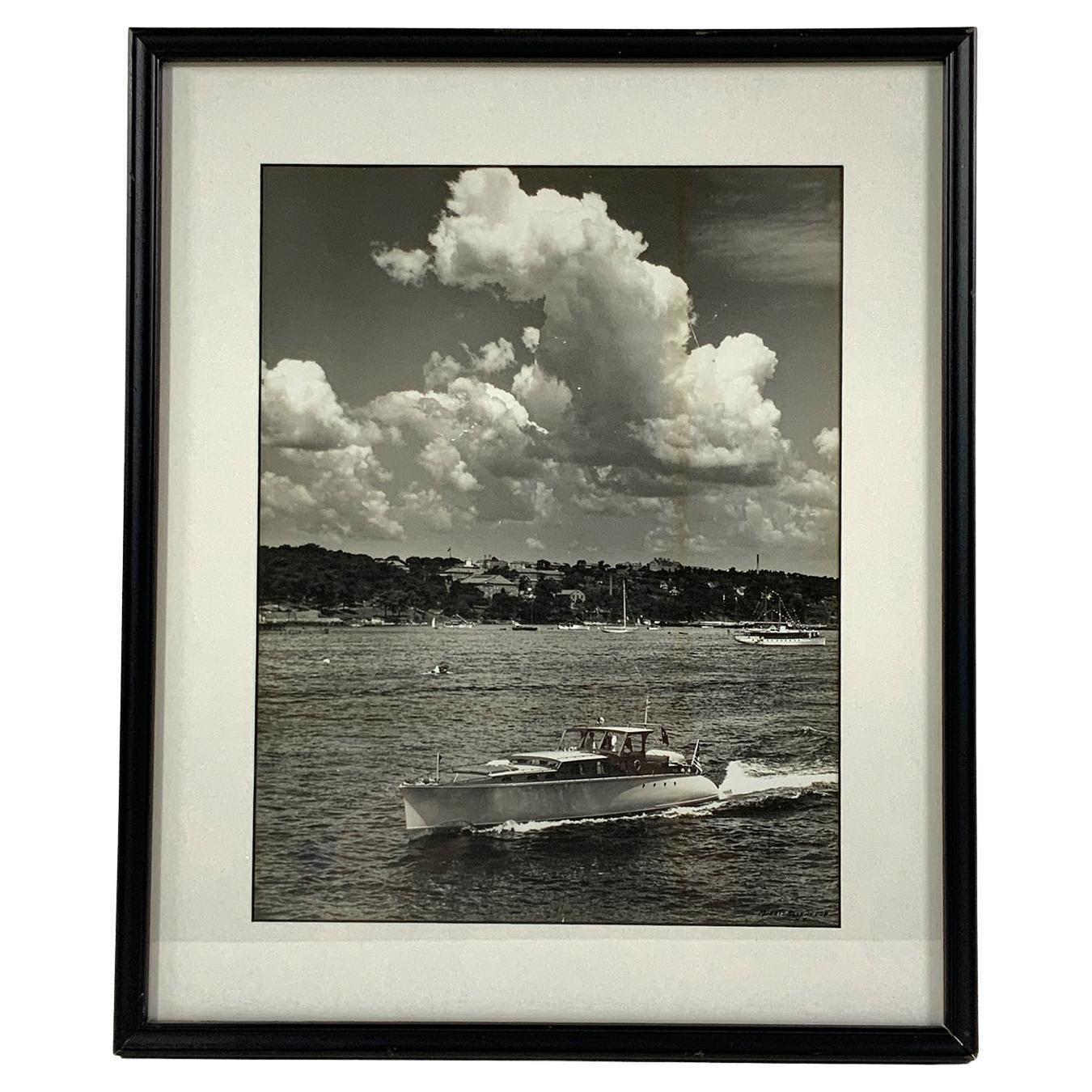 Morris Rosenfeld Black and White Photograph of a Marconi-Rigged Sloop ...